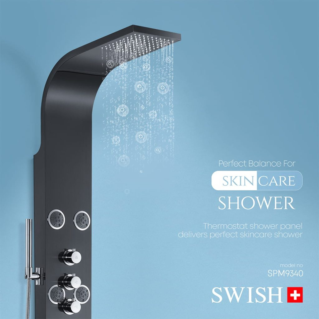 SPM9340 SWISH Thermostatic Shower Panel | SWISH