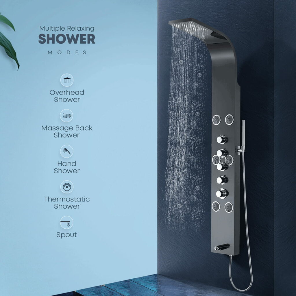 SPM9340 SWISH Thermostatic Shower Panel | SWISH