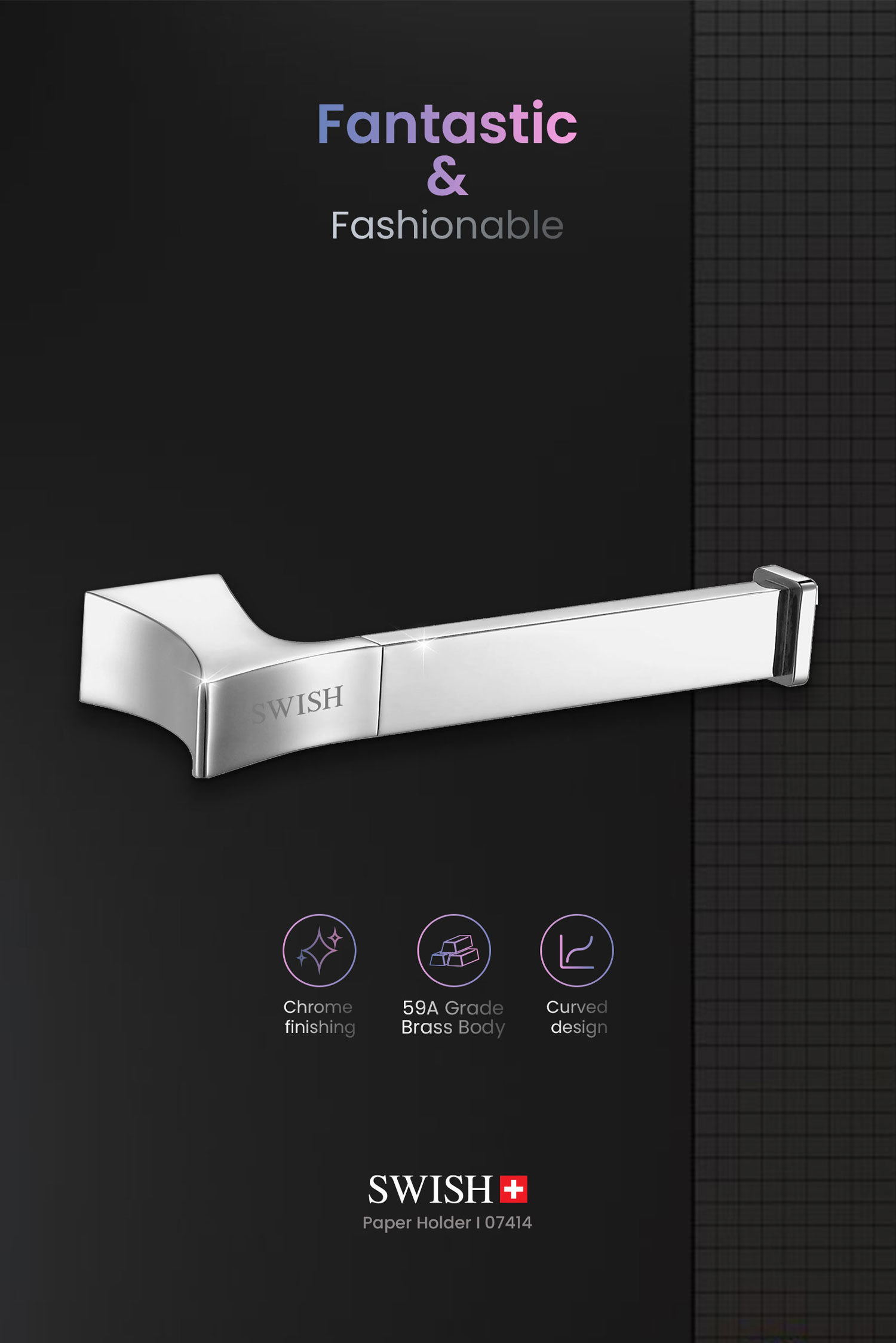 07414 SWISH Prato Paper Holder | SWISH